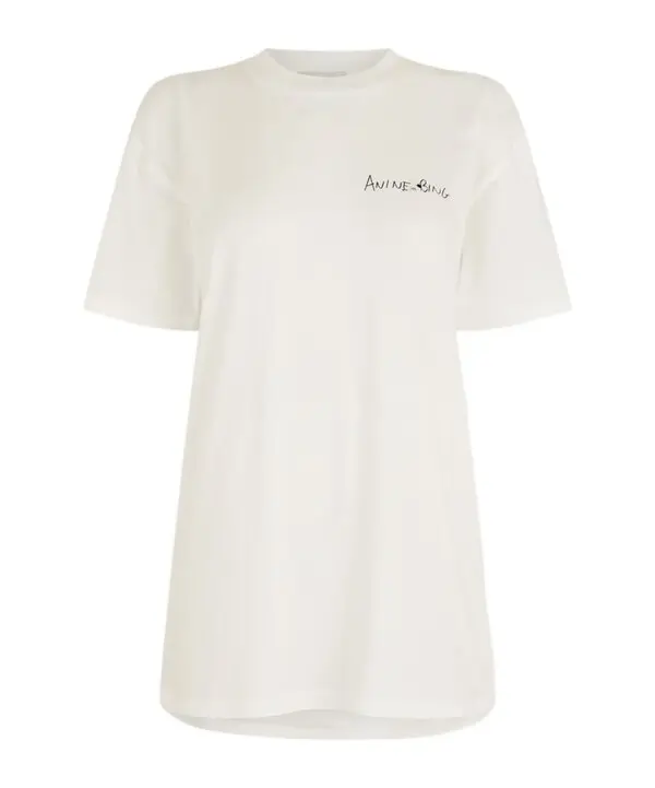 ANINE BING Round Neck Short Sleeve T-shirt - White