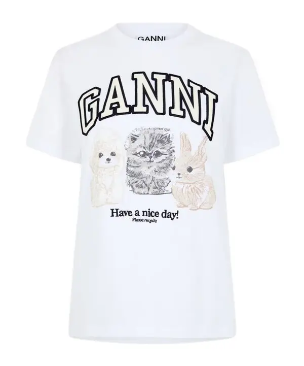 GANNI Crew Neck T-shirt