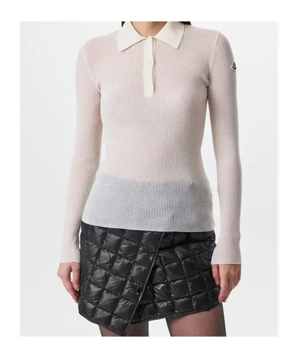 Moncler Logo Long-sleeve Polo Shirt