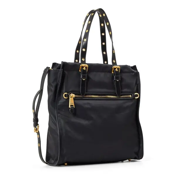 Moschino Tote Bag With Gold Tone Logo