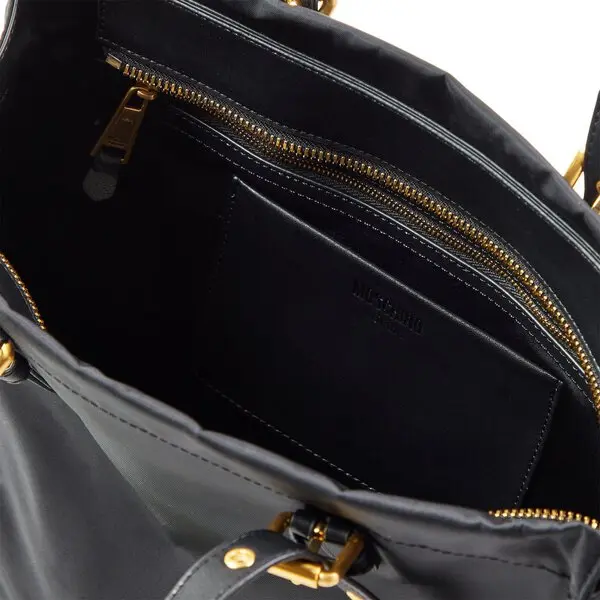 Moschino Tote Bag With Gold Tone Logo
