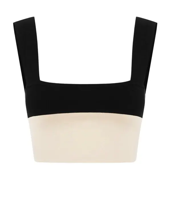 Posse Square Neck Top With Wide Shoulder Straps - Black
