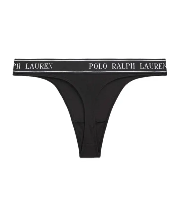 Polo Ralph Lauren Logo Band Thong Underwear - Black
