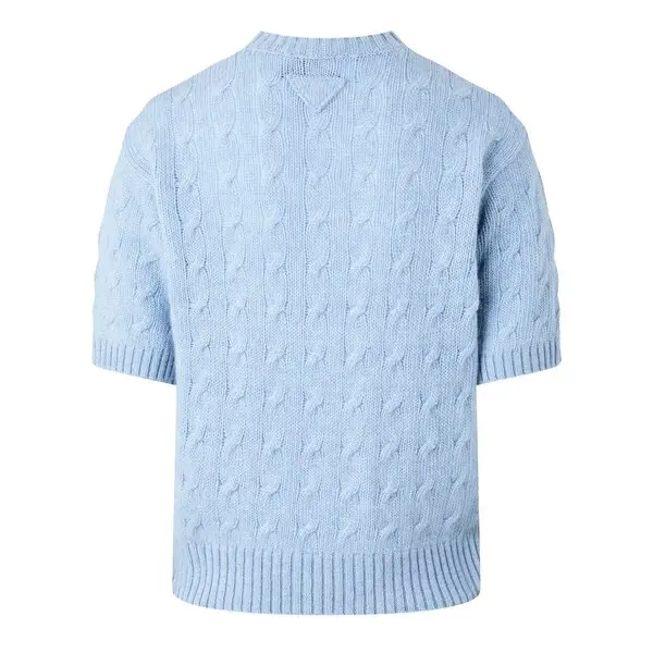 Prada Cable Knit Short Sleeve Pullover