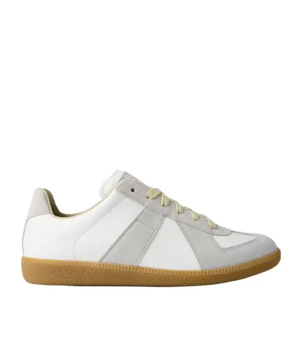 MAISON MARGIELA Low-top Sneakers With Logo Label And Stitching - White