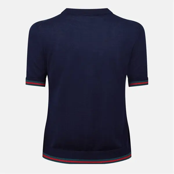 Gucci Crew Neck Knitted Jumper With Striped Trim
