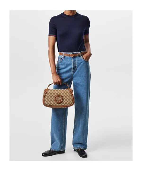 Gucci Crew Neck Knitted Jumper With Striped Trim
