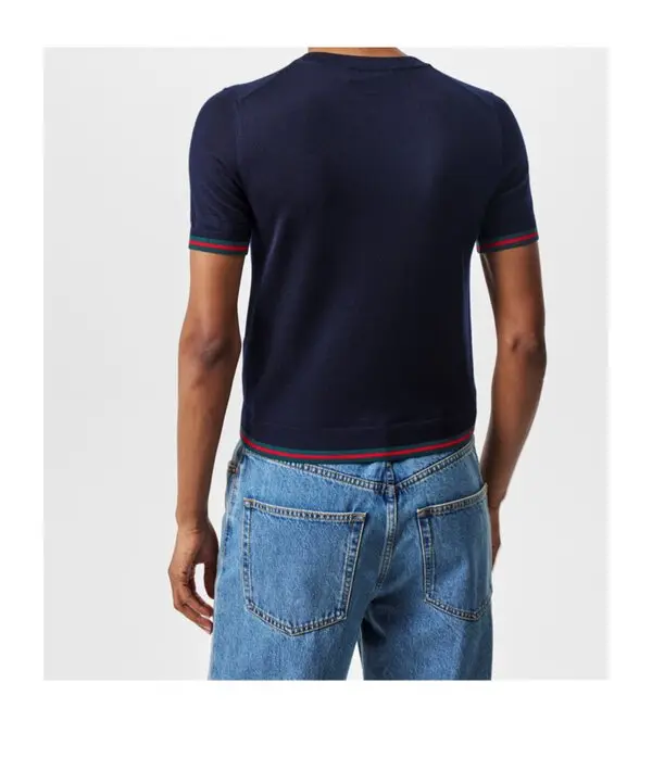 Gucci Crew Neck Knitted Jumper With Striped Trim