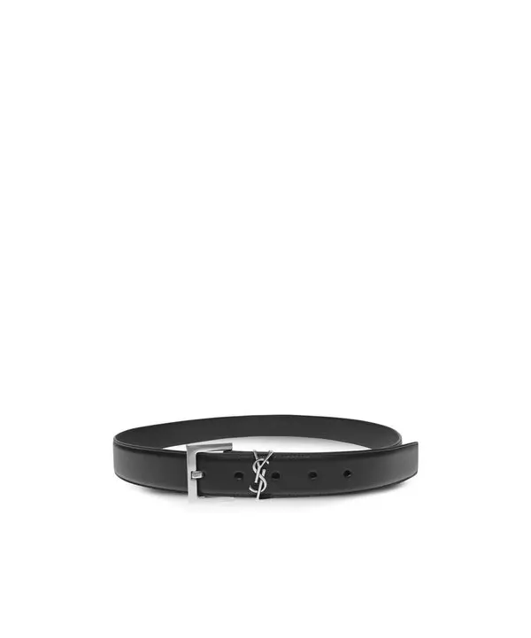 Saint Laurent Cassandre Logo Belt - Black