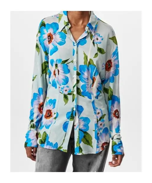 Acne Studios Floral Print Long Sleeve Shirt