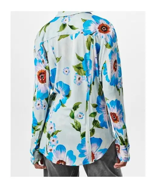 Acne Studios Floral Print Long Sleeve Shirt