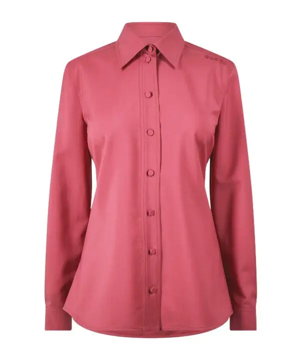 Gucci Mohair Shirt With Embroidered Logo - Red