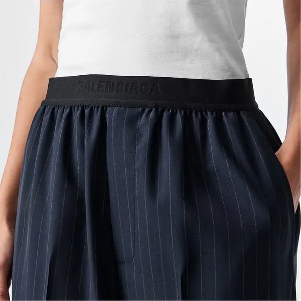 Balenciaga Pinstriped Elastic Waist Trousers