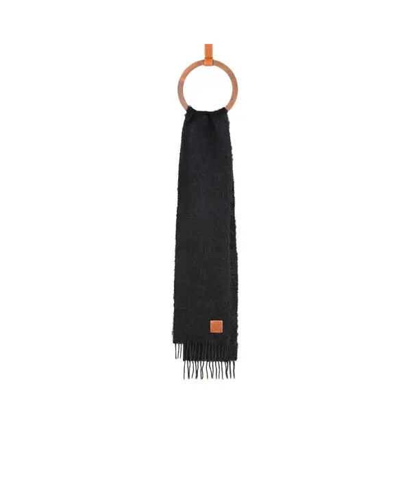 Loewe Logo Patch Fringed Scarf