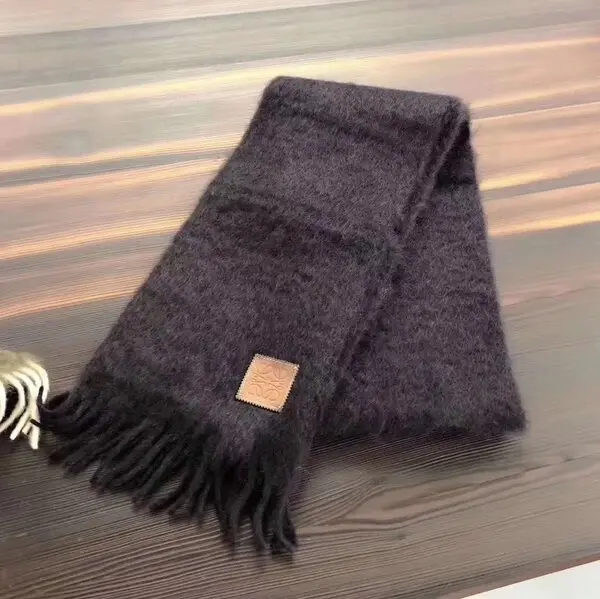 Loewe Logo Patch Fringed Scarf