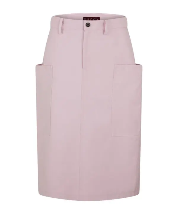 Gucci Canvas Midi Skirt - Pink