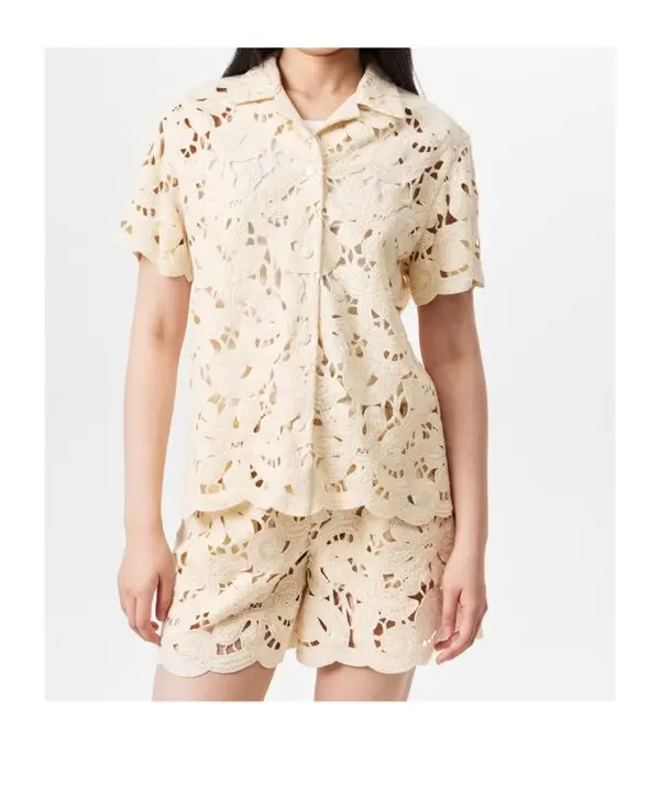 Moncler Floral Lace Shirt - White