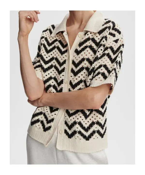 Varley Anais Zigzag Knit Top