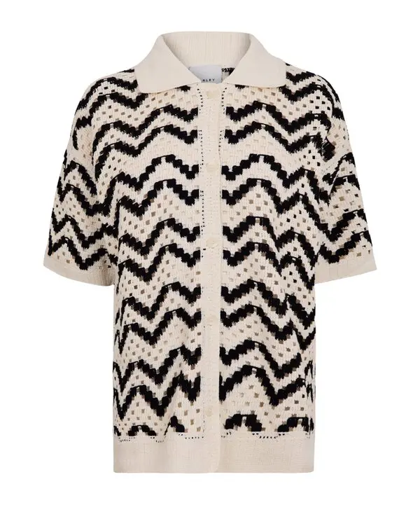Varley Anais Zigzag Knit Top - Birch