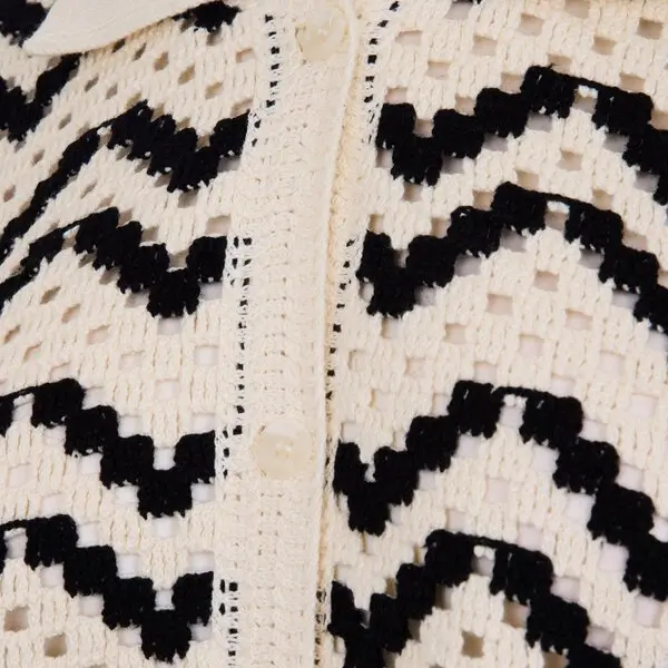 Varley Anais Zigzag Knit Top - Birch