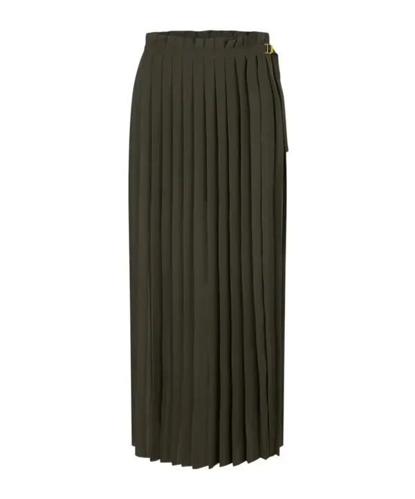 AMI Paris Pleated Maxi Skirt With Belt