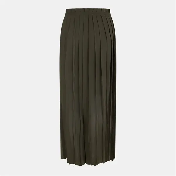 AMI Paris Pleated Maxi Skirt With Belt
