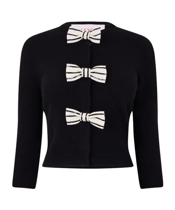 Valentino Garavani Bow Knit Cardigan - Black