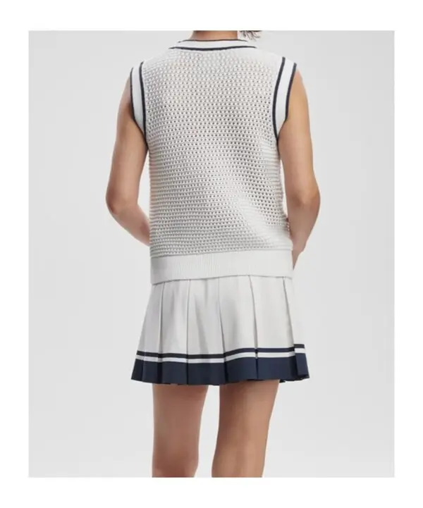 Varley Sleeveless Knitted Cardigan With Welt Pockets