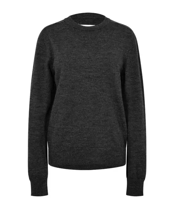 MAISON MARGIELA Crew Neck Sweater With Suede Elbow Patches