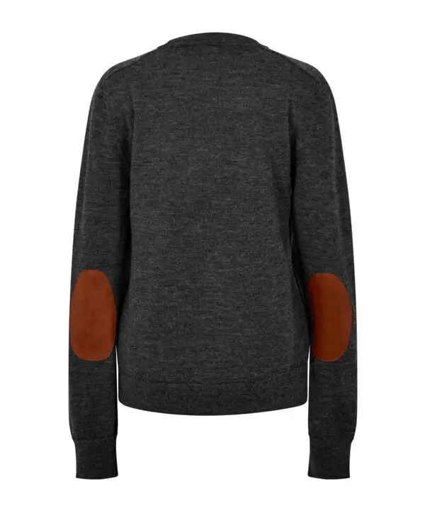 MAISON MARGIELA Crew Neck Sweater With Suede Elbow Patches - No