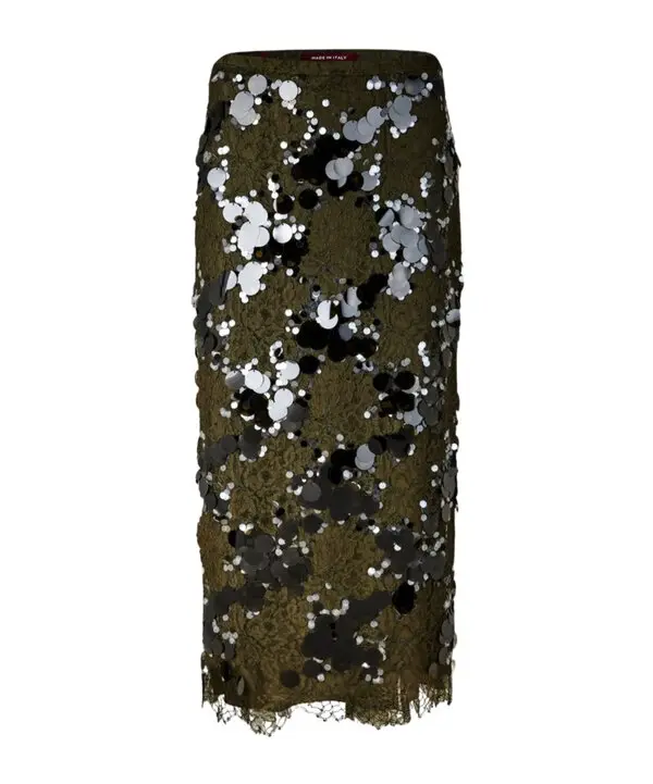 Gucci Sequin Embroidered Skirt - Black