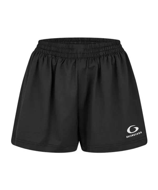 Balenciaga Elastic Waist Shorts With Jacquard Lettering