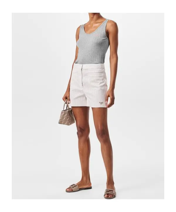 Fendi Fit Striped Shorts