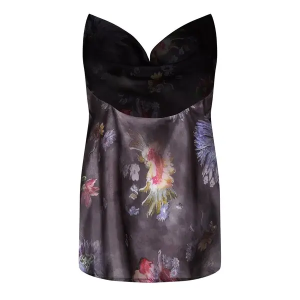 Y/project Draped Neck Floral Print Top