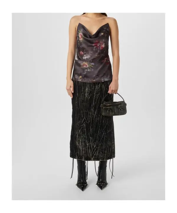 Y/project Draped Neck Floral Print Top