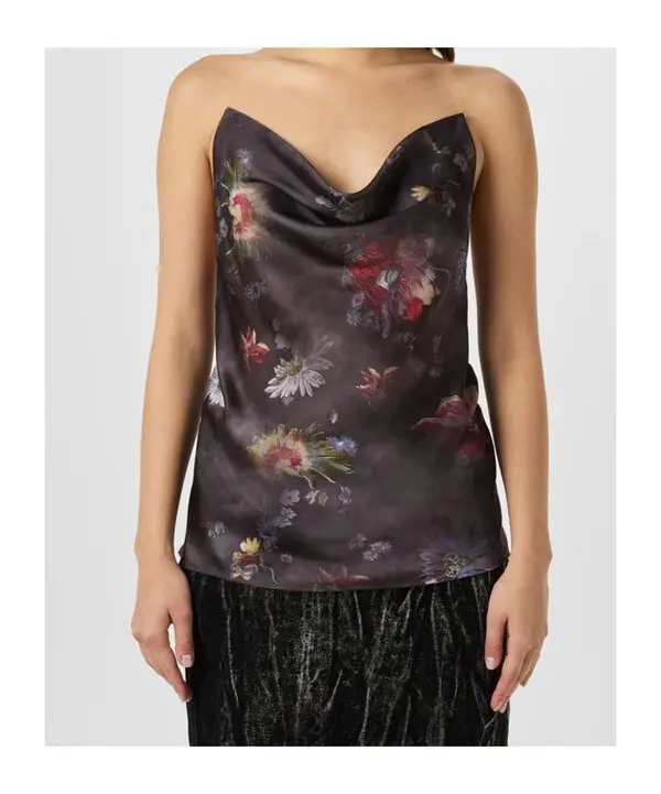 Y/project Draped Neck Floral Print Top