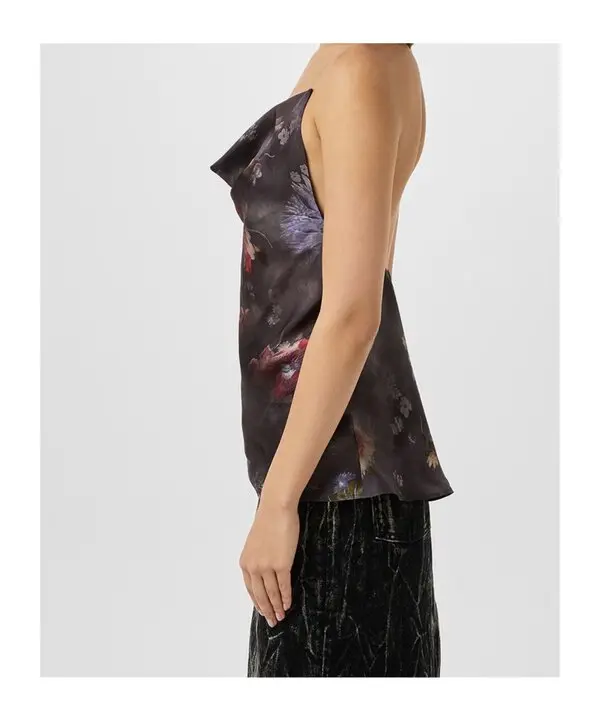 Y/project Draped Neck Floral Print Top