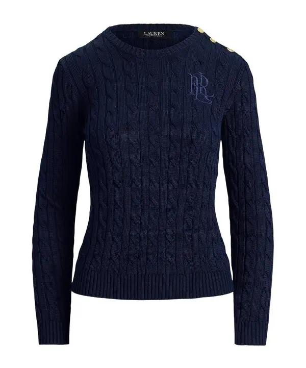 Ralph Lauren Button-trim Cable Knit Jumper