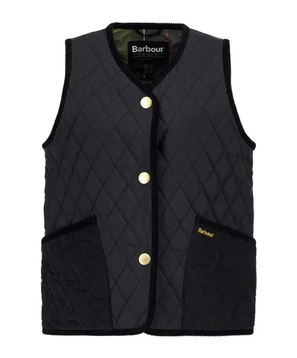 Barbour Diamond Quilted Gilet With Plush Trims