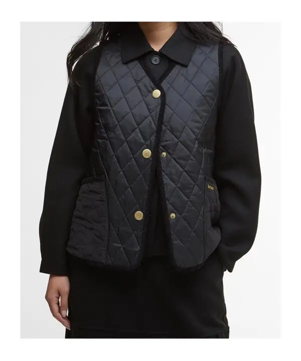 Barbour Diamond Quilted Gilet With Plush Trims