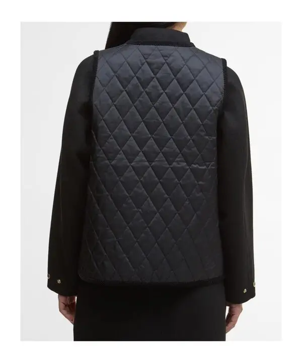 Barbour Diamond Quilted Gilet With Plush Trims