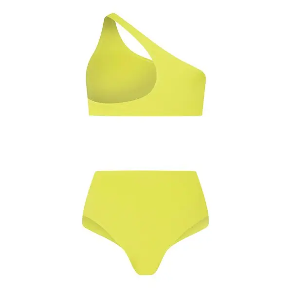 Off-White One-shoulder Split Swimsuit
