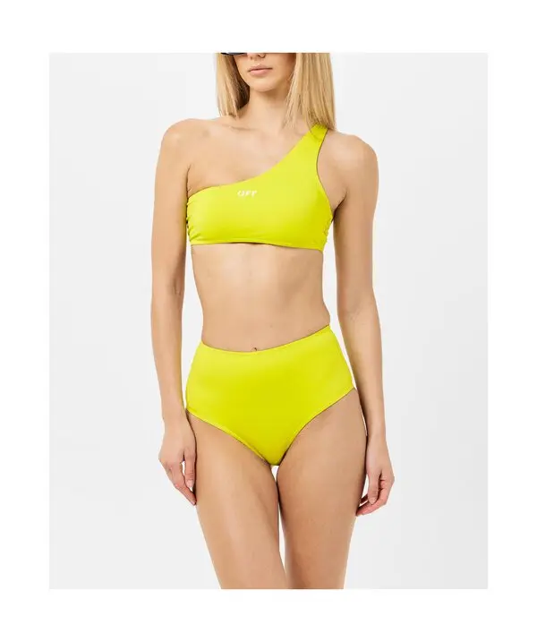 Off-White One-shoulder Split Swimsuit