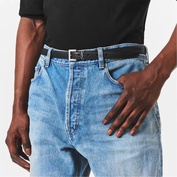 Saint Laurent Thin Logo Belt