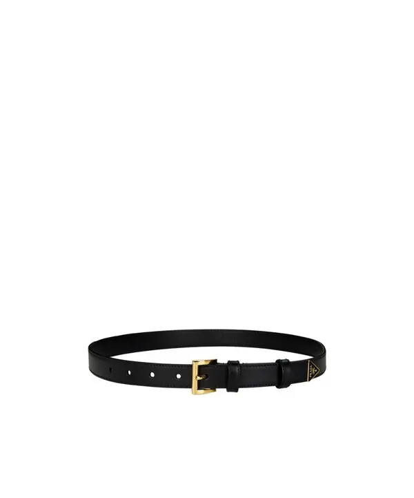 Prada Logo Leather Belt - Nero