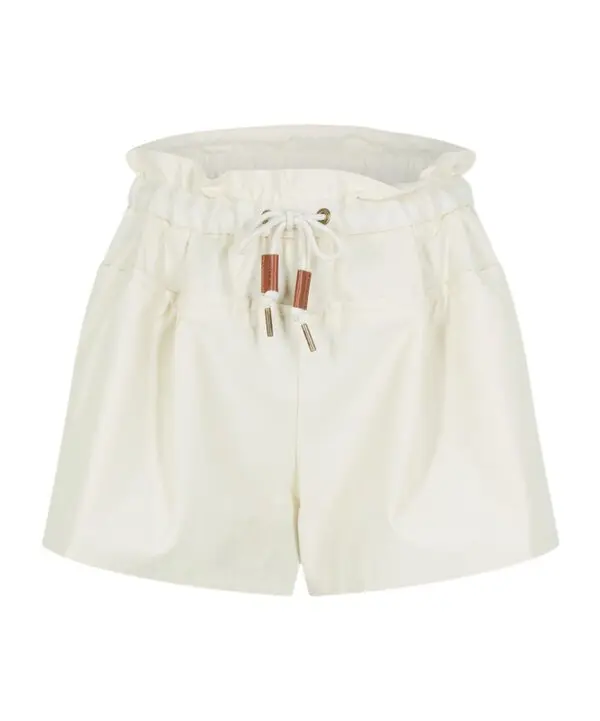 Moncler Elastic Waist Pleated Shorts - White