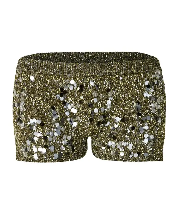 Gucci Sequin Knit Shorts - Black