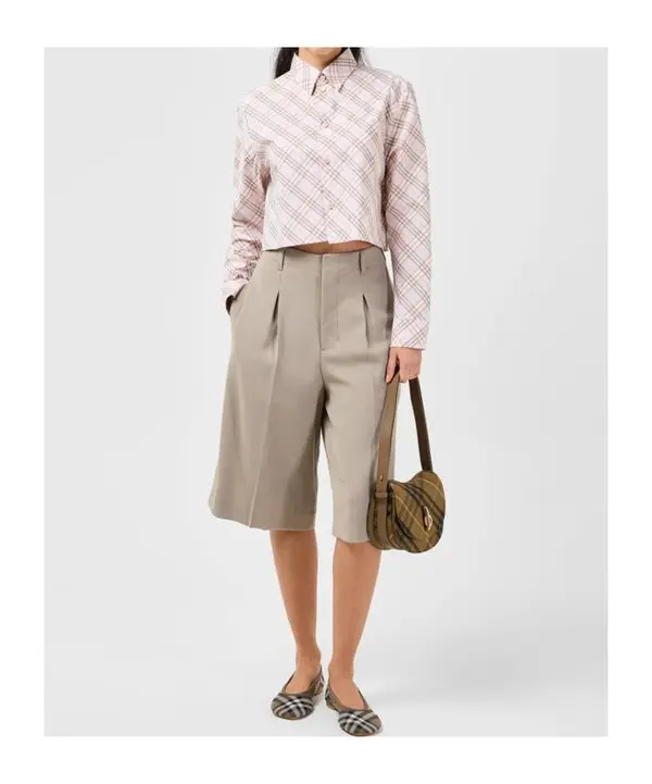 Burberry Plaid Cropped Shirt