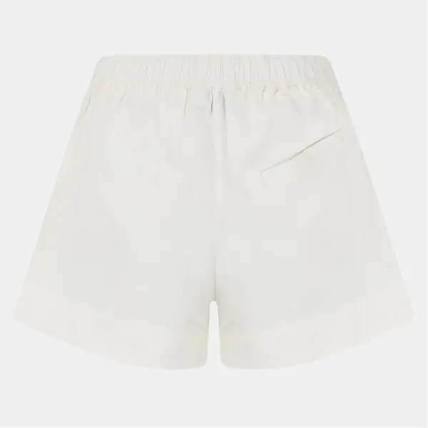 GANNI Logo Detail Elastic Waist Shorts - White