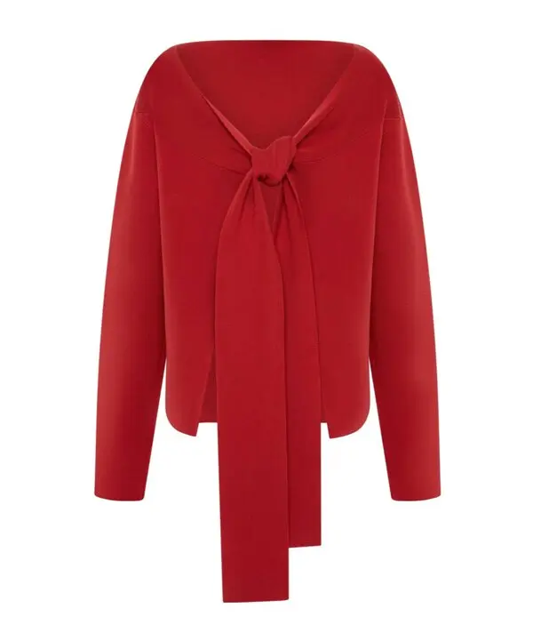 ST. AGNI Scarlet" Sweater With Tie Detail